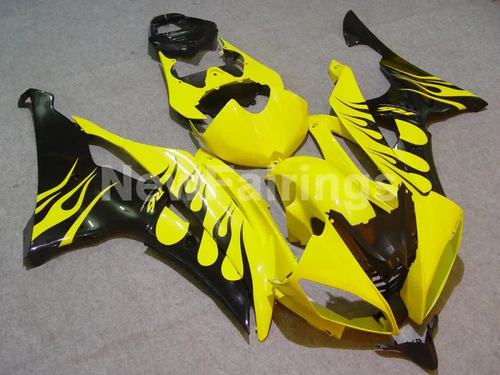 Yellow and Black Flame YZF R6 Fairing Kit With Selective Buying ...